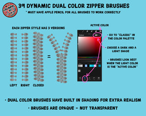 Procreate Zipper Brush and Stamp Set