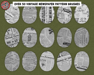 Procreate Vintage Newspaper Brush and Stamp Set